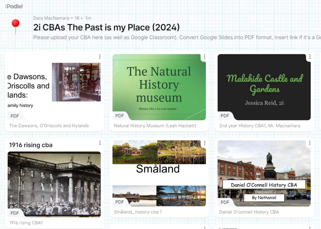 2i History CBAs – Mount Temple Comprehensive School